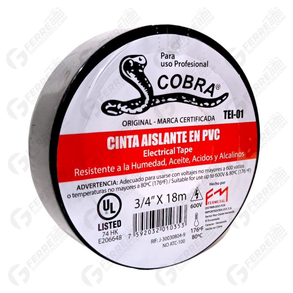 Teipe Eléctrico 3/4 x 18 Metros COBRA – Ferresuministros.com – Catálogo ...