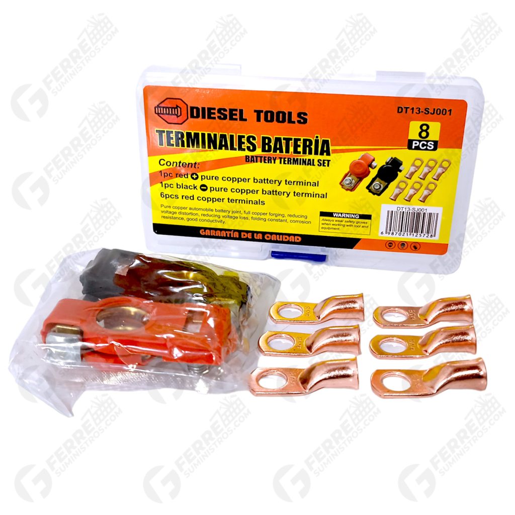 Juego de Terminales y Bornes para Batería 8pzas DIESEL TOOLS ...
