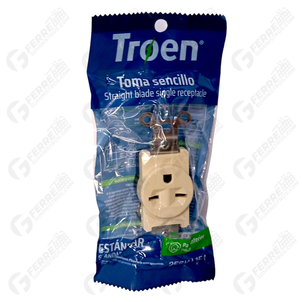 Toma Sencilla para Empotrar tipo Chino 220v TROEN – Ferresuministros ...