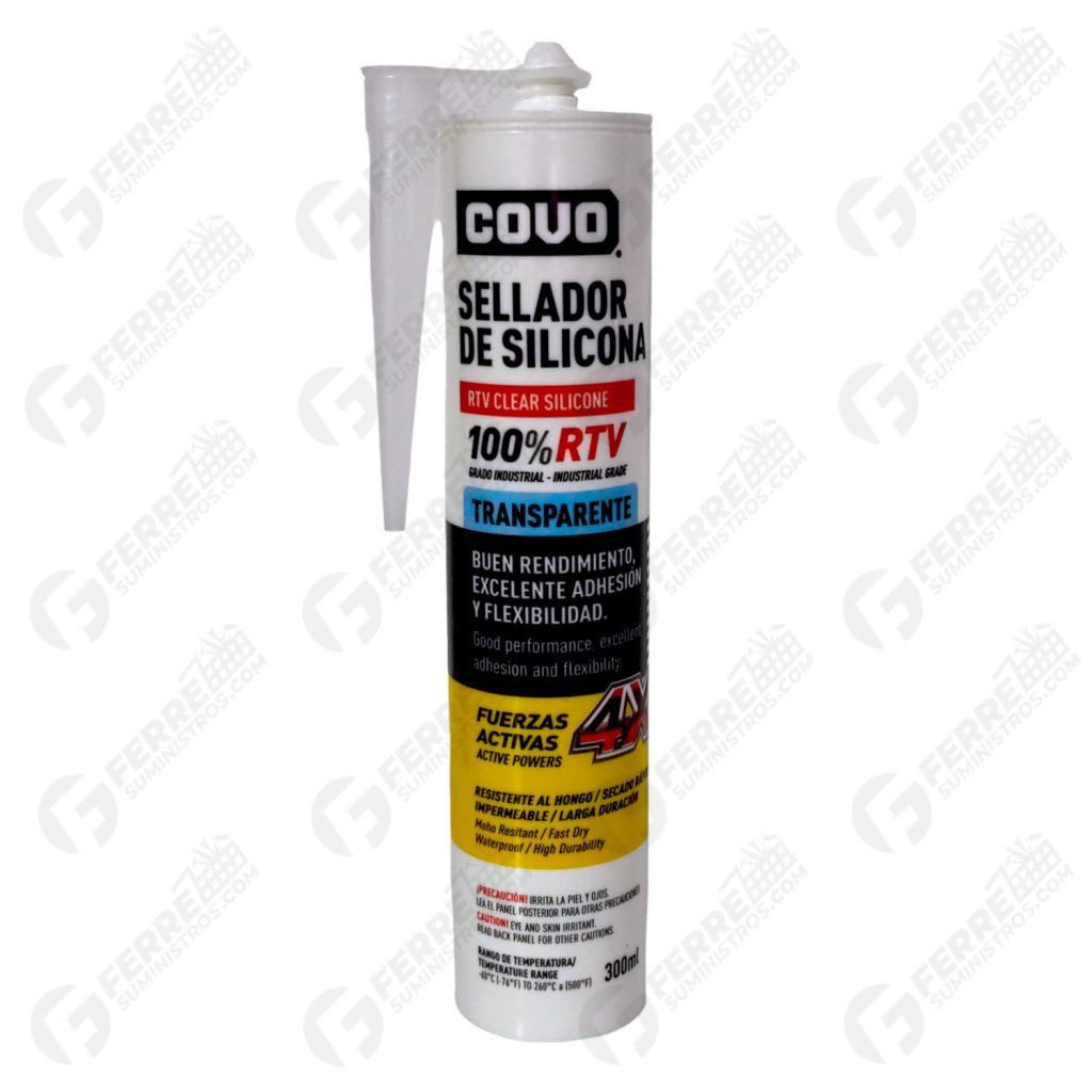 Silicon Sellador en Cartucho Transparente 300ml COVO – Ferresuministros ...