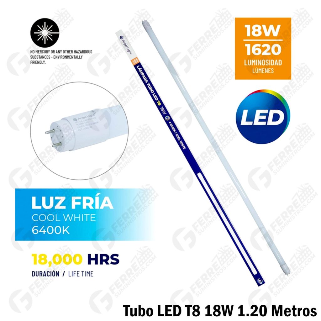 Tubo LED T8 18W 1.20 Metros ANGEL LIGHT – Ferresuministros.com ...